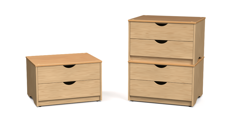 Spartan Two Drawer Stackable Chest - Blockhouse Contract Furniture